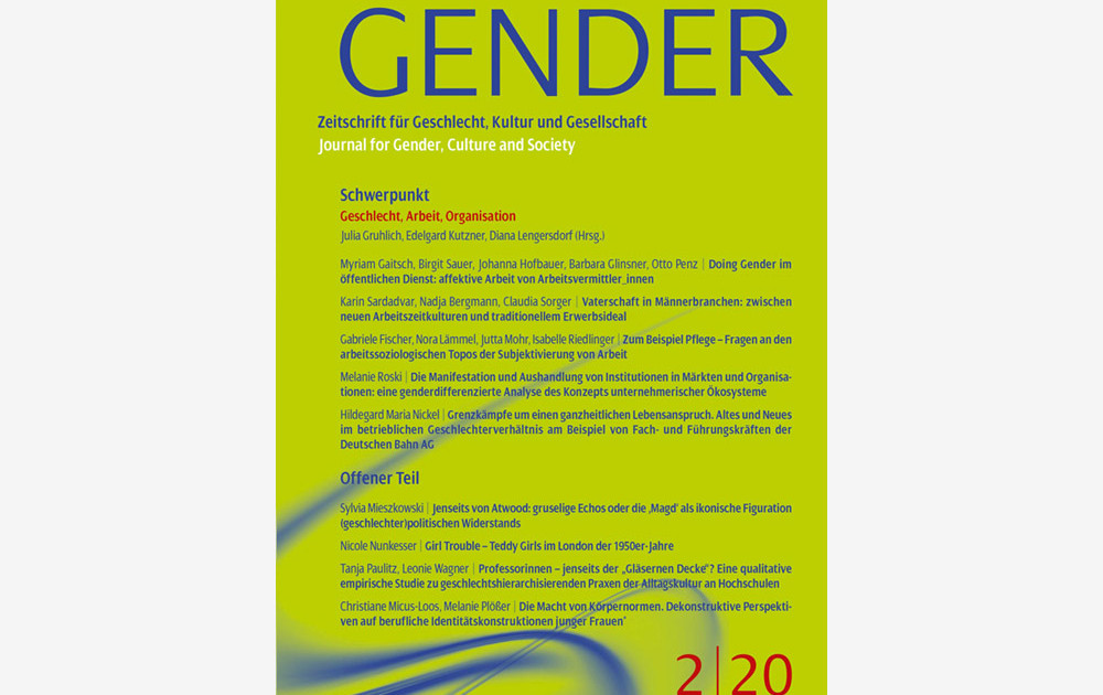 Neue Ausgabe der „GENDER. Zeitschrift für Geschlecht, Kultur und ...